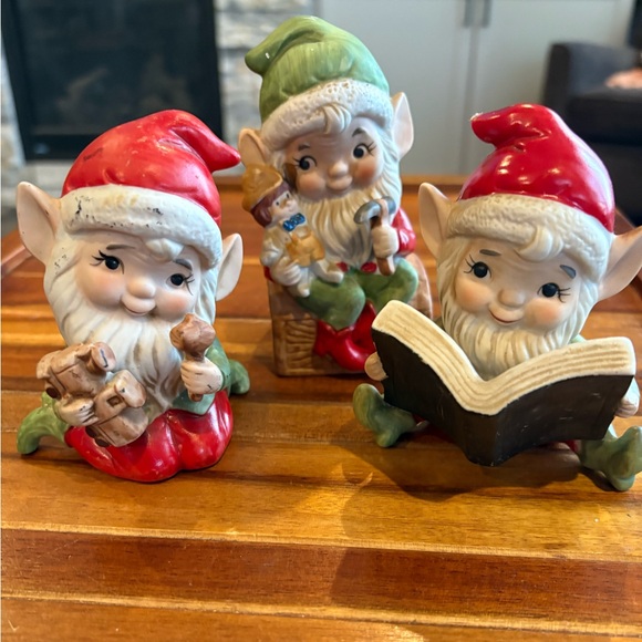 Homco | Holiday | Vintage Homco Christmas Elves 546 Trio | Poshmark